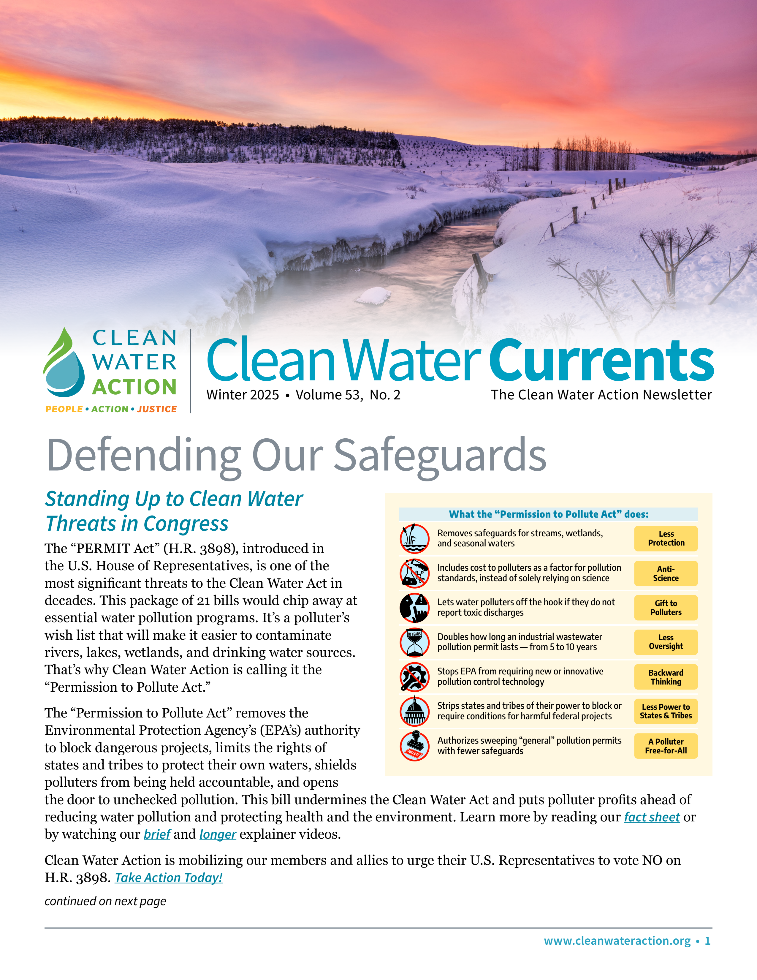 Clean Water Currents | Winter 2025 | Clean Water Action